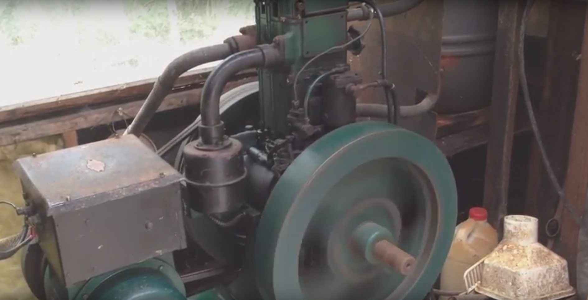 Lister Start-O-Matic electric generator on Great Barrier Island - The Shed