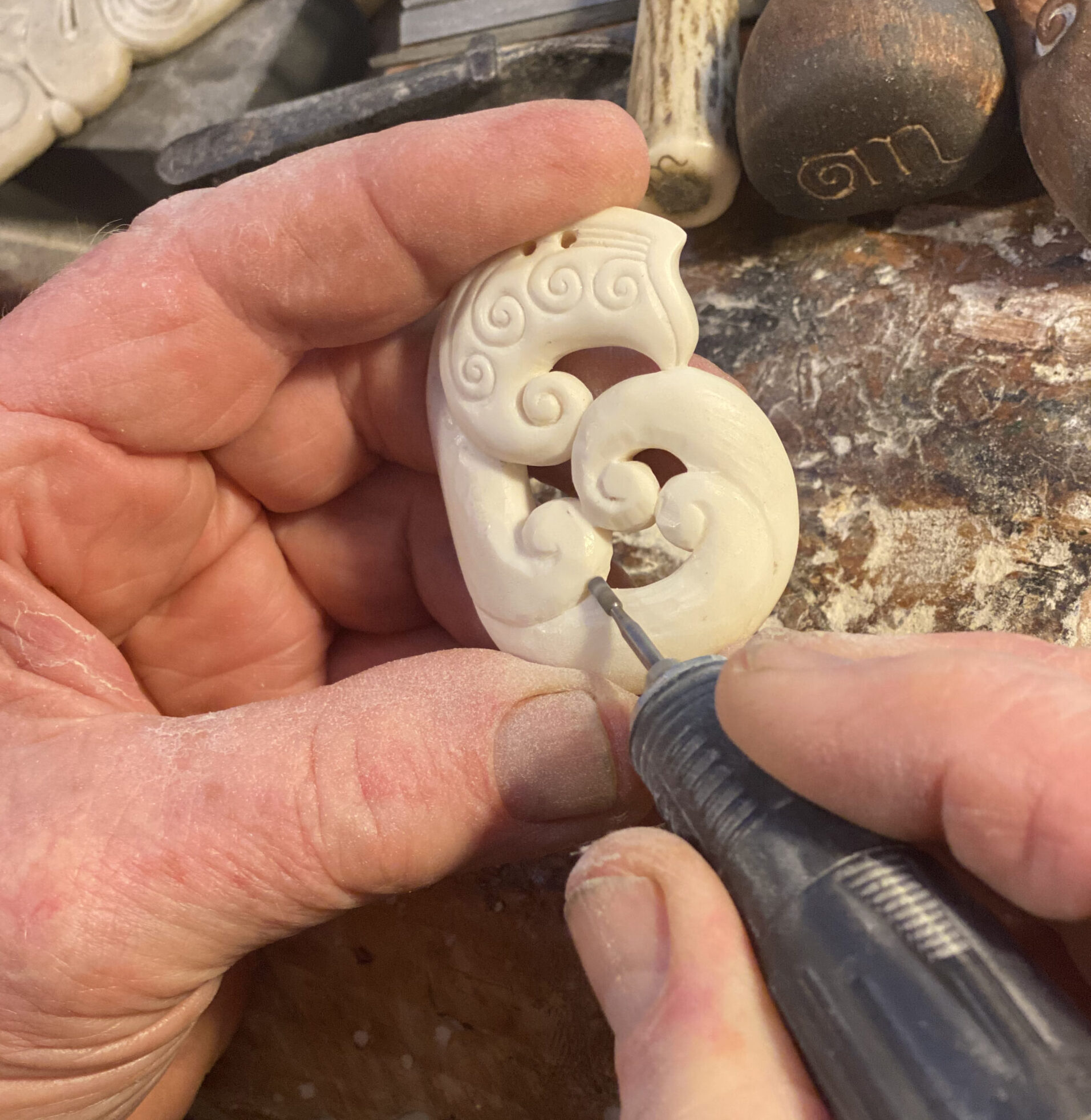 Learn bone carving from the master - The Shed